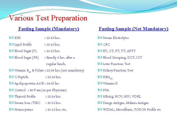 IMPORTANCE OF PATIENT PREPARATION BEFORE ANALYSIS OF SAMPLE