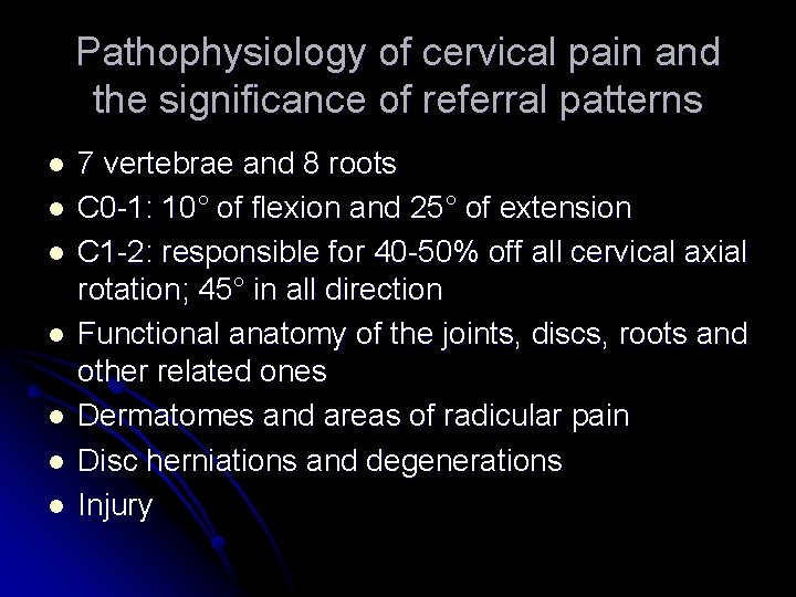 Rehabilitation of Neck Pain and Myofascial Pain Syndrome