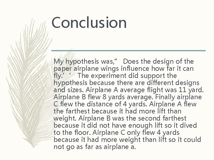 Paper Airplanes Question How does the design of