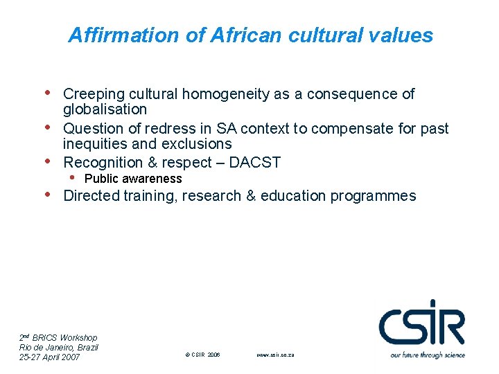 Indigenous Knowledge the South African National Innovation System