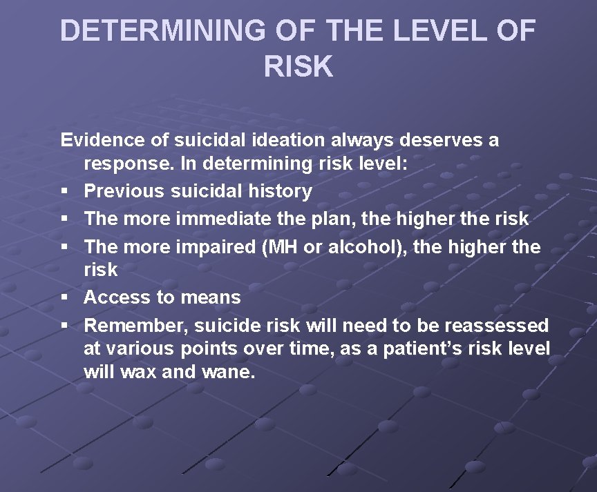 Suicide Risk and Violence Threat Assessment Developed by