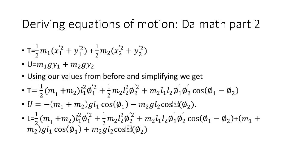 Double Pendulum A Simple Analysis of a Dynamic