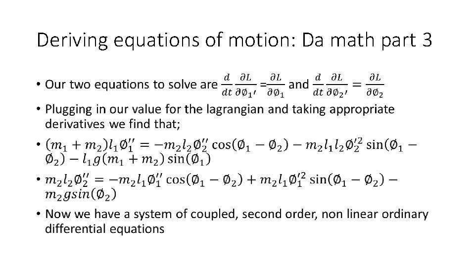 Double Pendulum A Simple Analysis of a Dynamic