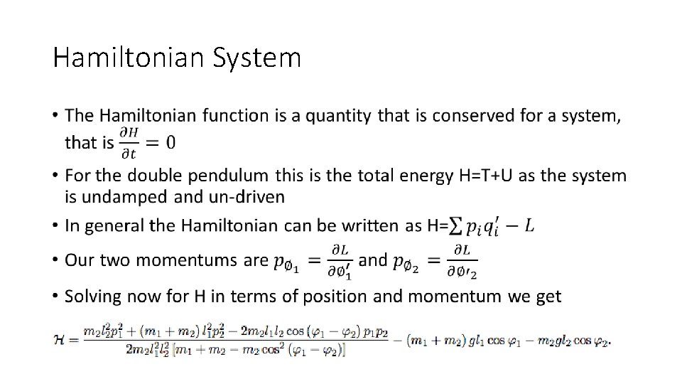 Double Pendulum A Simple Analysis of a Dynamic