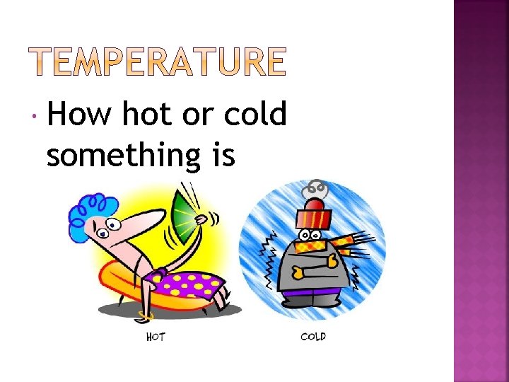 Unit 2 Heat Chapter 4 Temperature describes how