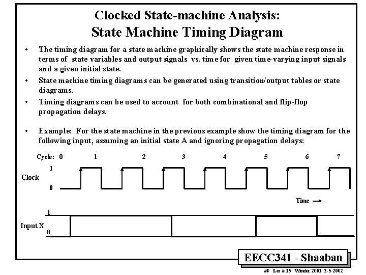 Clocked Synchronous Statemachine Analysis Given the circuit diagram