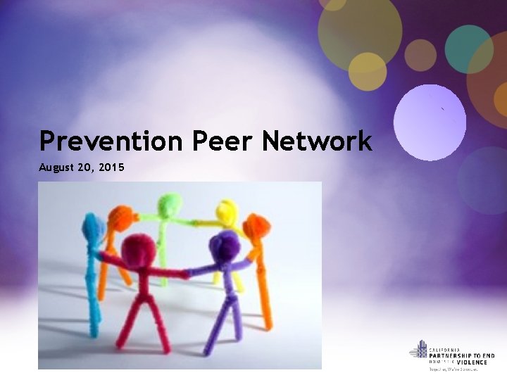 Prevention Peer Network August 20 2015 Control Panel