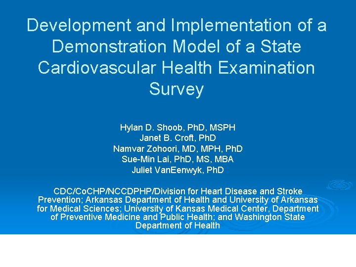 Development and Implementation of a Demonstration Model of