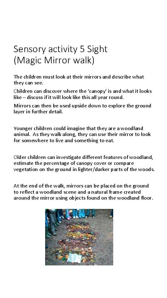 Sensory activity 5 Sight Magic Mirror walk A