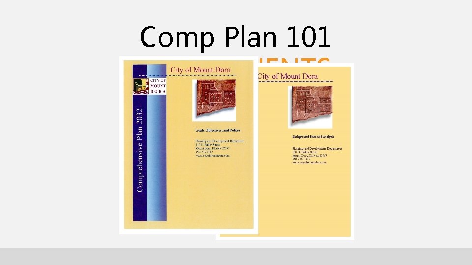 Planning and Zoning Commission Comprehensive Planning 101 City