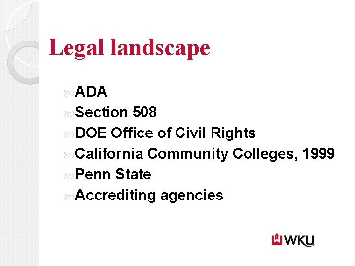 Creating ADA Compliant Course Sites An Online Training