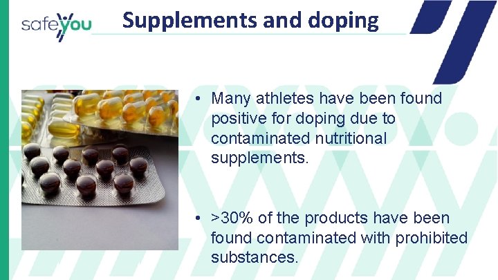 KNOW YOUR SUPPLEMENTS AND MEDICATION Who can be