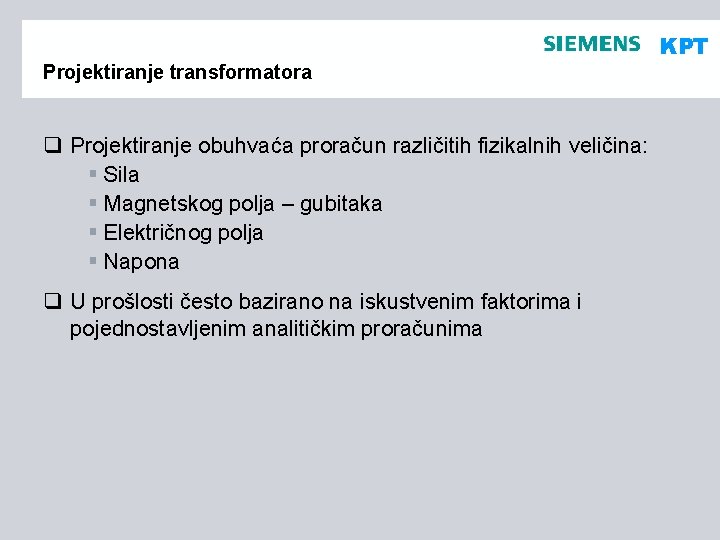 Siemens KPT Konar Energetski Transformatori KPT Zajedniko poduzee
