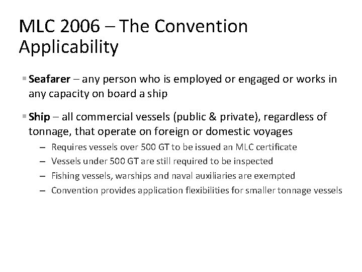 International Labour Organization ILO Maritime Labour Convention MLC