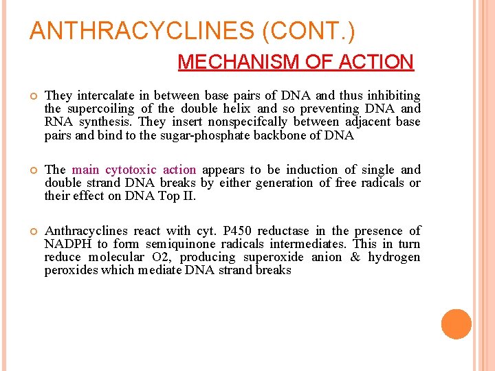 ANTITUMOUR ANTIBIOTICS PHL 417 ANTIBIOTICS Anthracyclines Doxorubicin ...
