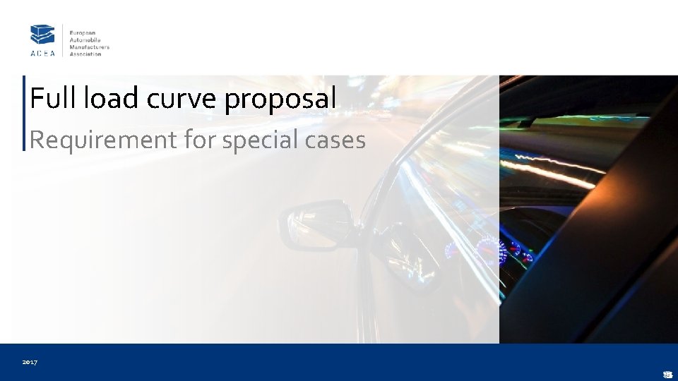Full load curve proposal Requirement for special cases