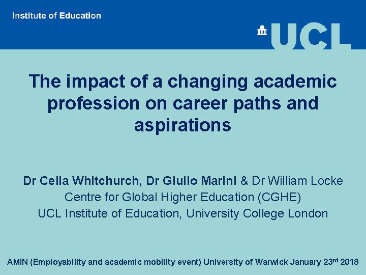 The impact of a changing academic profession on