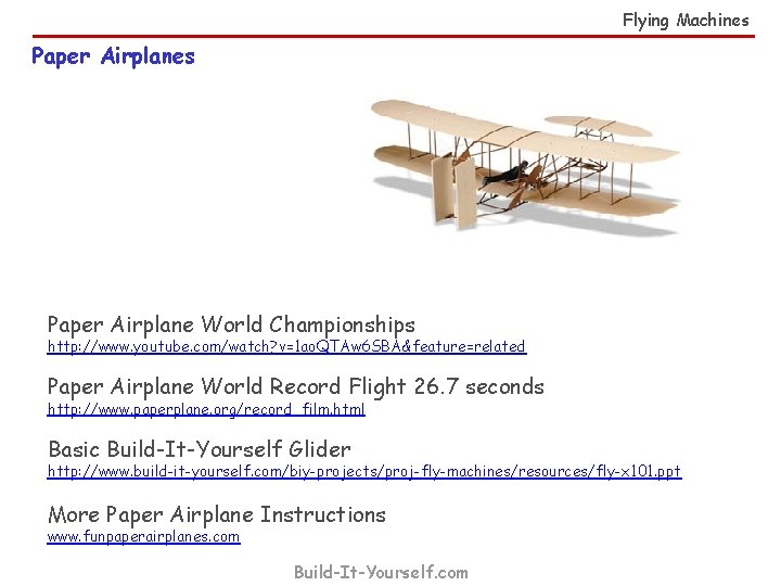 Creative Technology Laboratory Flying Machines Flying Machines The