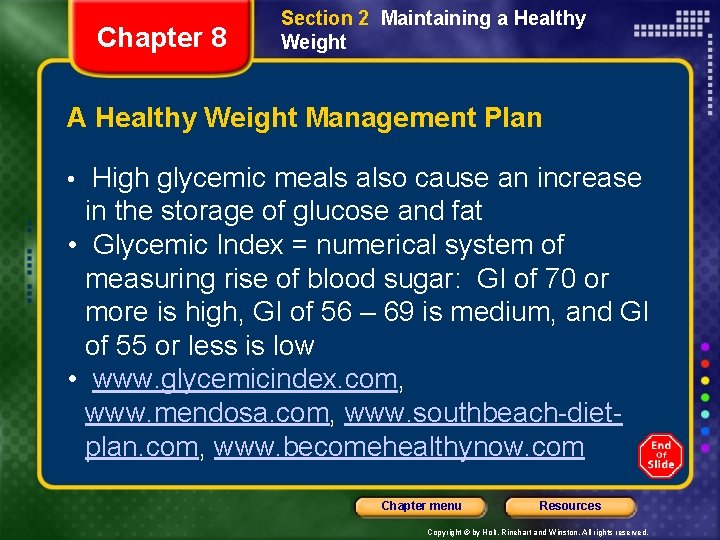 Chapter 8 Section 1 Food and Your Body