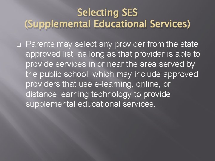 Understanding AYP Adequate Yearly Progress and SES Supplemental