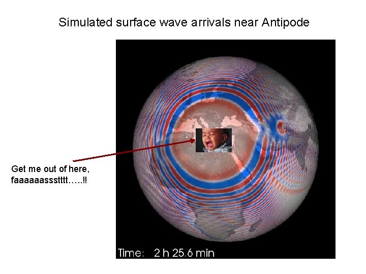 Simulated surface wave arrivals near Antipode Get me