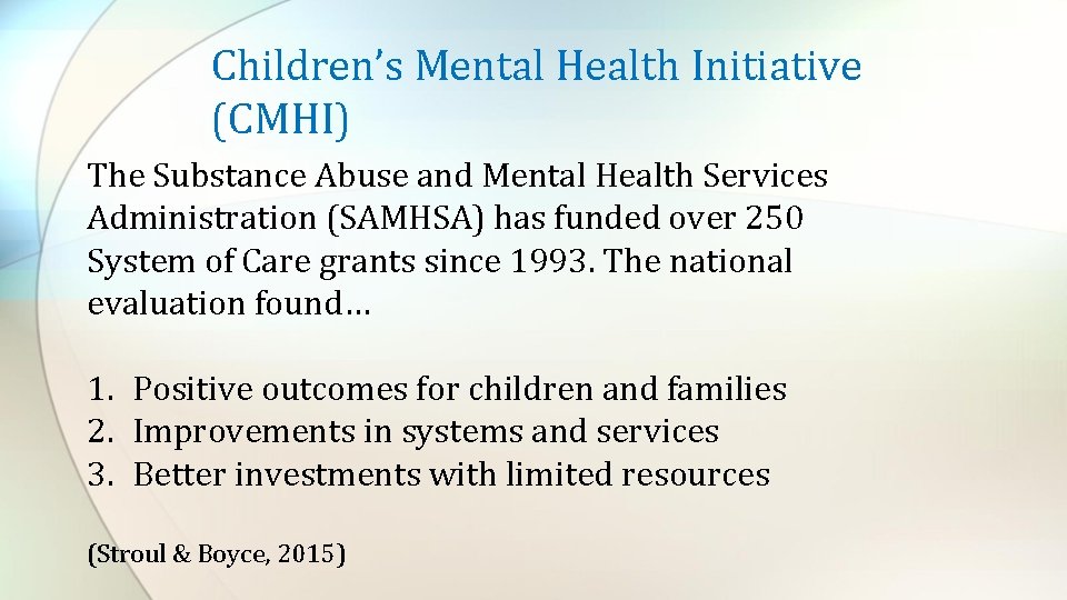 System of Care and New Hampshires Model for