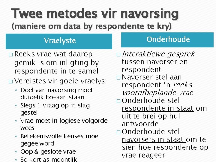 Onderwerp 2 Sakegeleenthede en verwante faktore 1 1