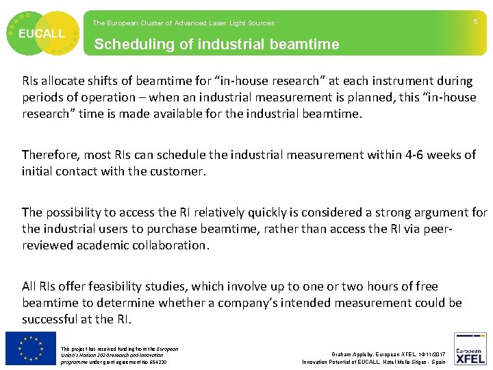 Insights on commercial usage from EUCALL Graham Appleby