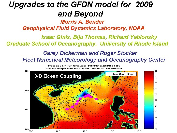 Upgrades to the GFDN model for 2009 and