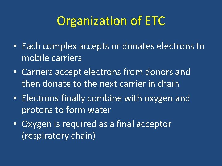 Electron Transport Chain Respiratory Chain Respiratory Block Electron