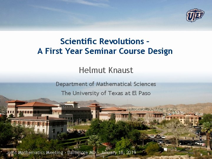 Scientific Revolutions A First Year Seminar Course Design