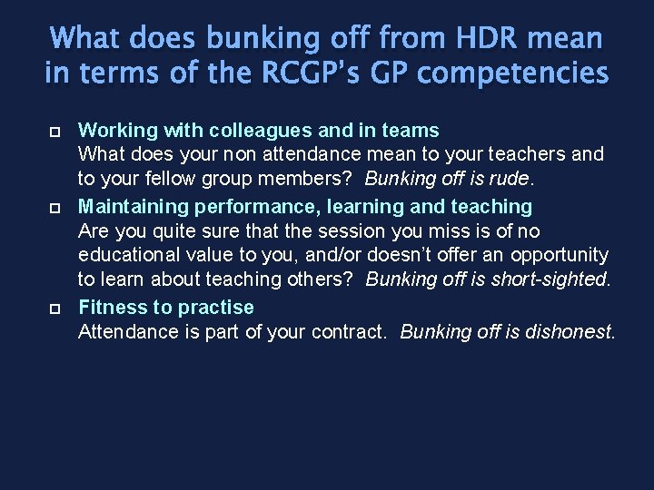 HALF DAY RELEASE HDR INTRODUCTION Bradford STP for