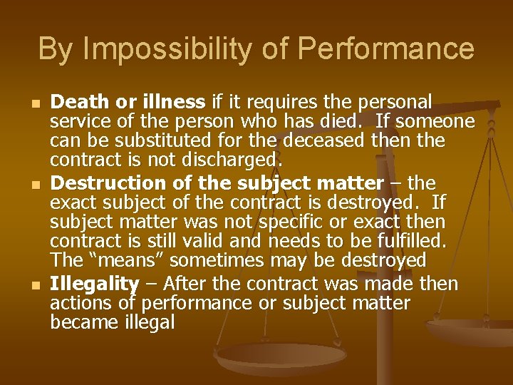 How Contracts End Discharge By Performance n n