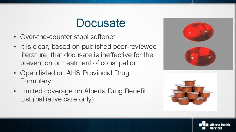 Impact of a Drugs Therapeutics Backgrounder on Docusate