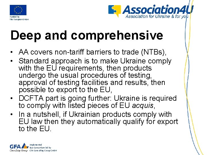 Funded by the European Union Introduction to DCFTA