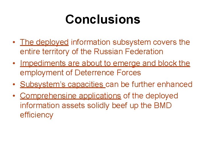 Assessment of BMD Global capabilities Missile Defence as