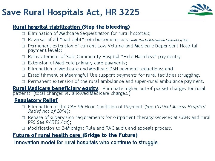 Rural Health Care and NRHA Lisa Kilawee 2016