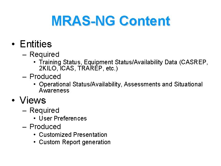 Mission Readiness Assessment System MRAS Duane Chip Morris
