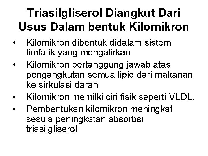 Metabolisme Lemak By Zaenal Arifin Nama NIM Pengangkutan