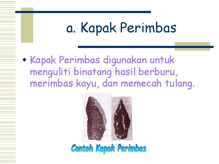 Alat Alat yang Diguganakan oleh Manusia Purba By