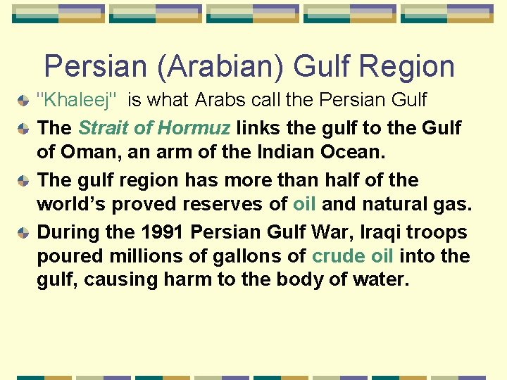 The Physical Geography of the Middle East An