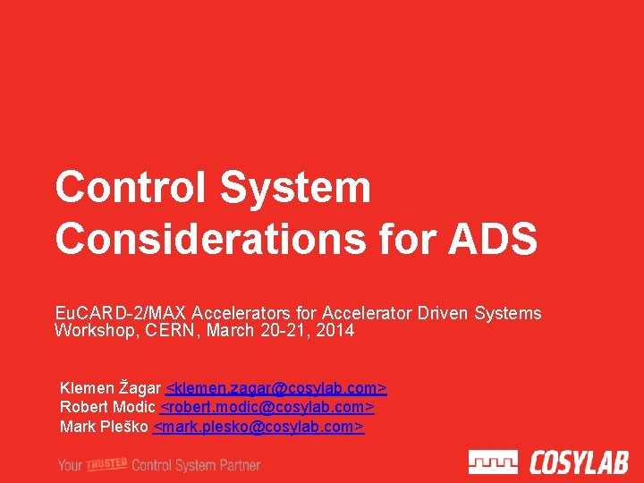 Control System Considerations for ADS Eu CARD2MAX Accelerators