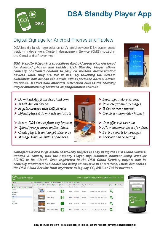 DSA Standby Player App Digital Signage for Android