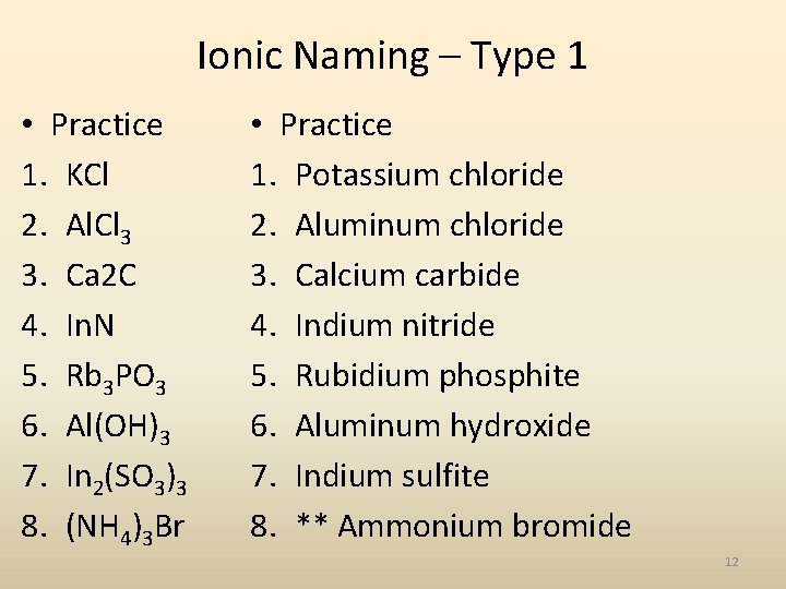 Ionic Bonding and Naming Chapter 7 and 9