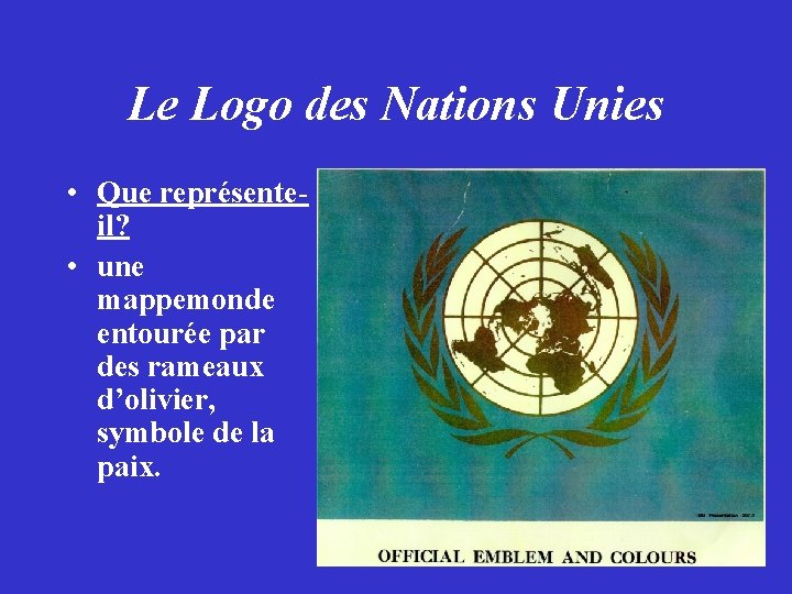 Les Nations Unies ONU Le Logo des Nations