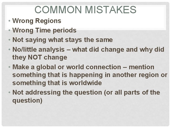 Strengths Most got the basic thesis formulaperiodization region