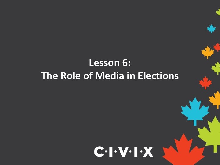 Lesson 6 The Role of Media in Elections