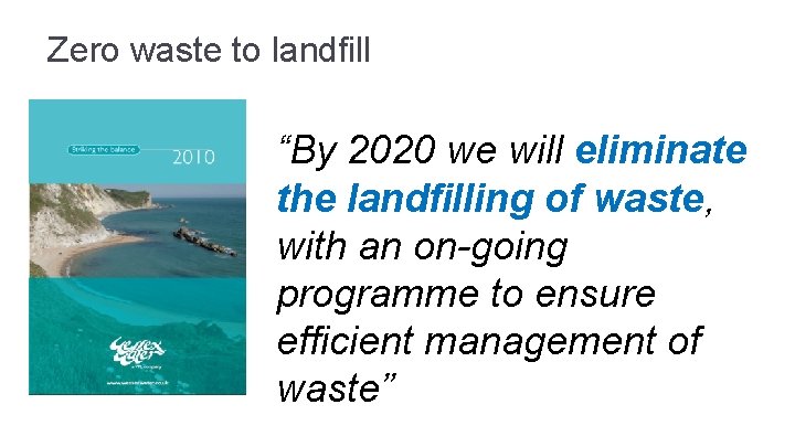 2020 Zero Waste to Landfill Where are we
