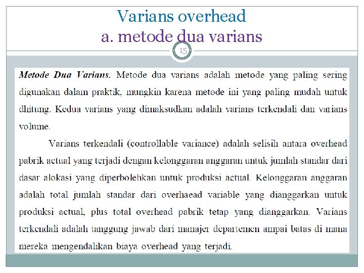 Penganggaran dan Biaya Standar Analisis Varians Biaya Standar