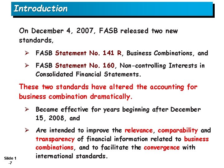 Slide 1 1 1 Introduction to Business Combinations